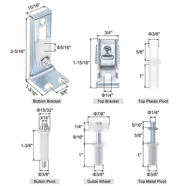 Bifold Door Hardware Kit Include Top & Bottom Pivot, Bracket & Guide ...