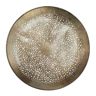 Metal Plate Cutout Moroccan Disk Home Wall Decor with Hammered Texture ...
