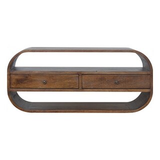 Multifunctional Curved Media Unit TV Stand with 2 Drawers Spacious ...