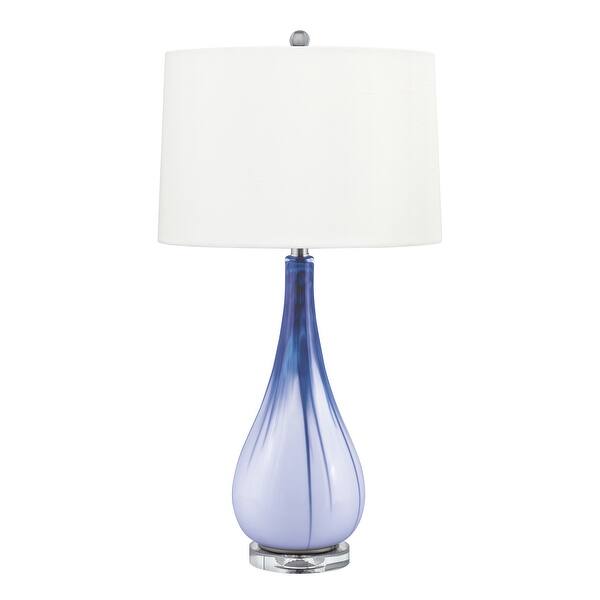 Tropea Blue 31 inch Light Blue and White Glass Table Lamp - Bed Bath ...