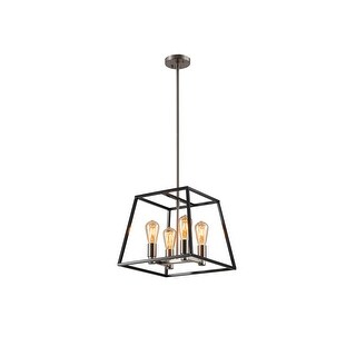 Defong Black Industrial Lantern 4 Light Pendant Ceiling Chandelier ...
