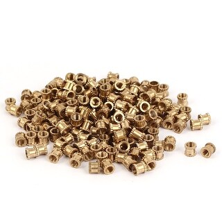 M3 x 4mm Female Thread Brass Knurled Threaded Round Insert Embedded ...