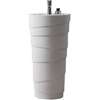 James Martin Vanities Quebec 17-11/16" Circular Solid Surface Pedestal ...