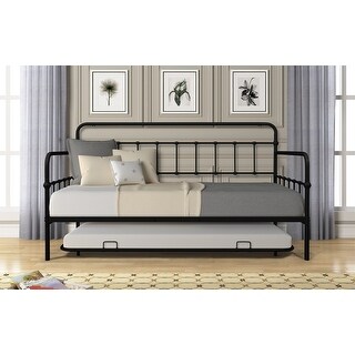 Metal Frame Daybed with trundle - Bed Bath & Beyond - 37284117
