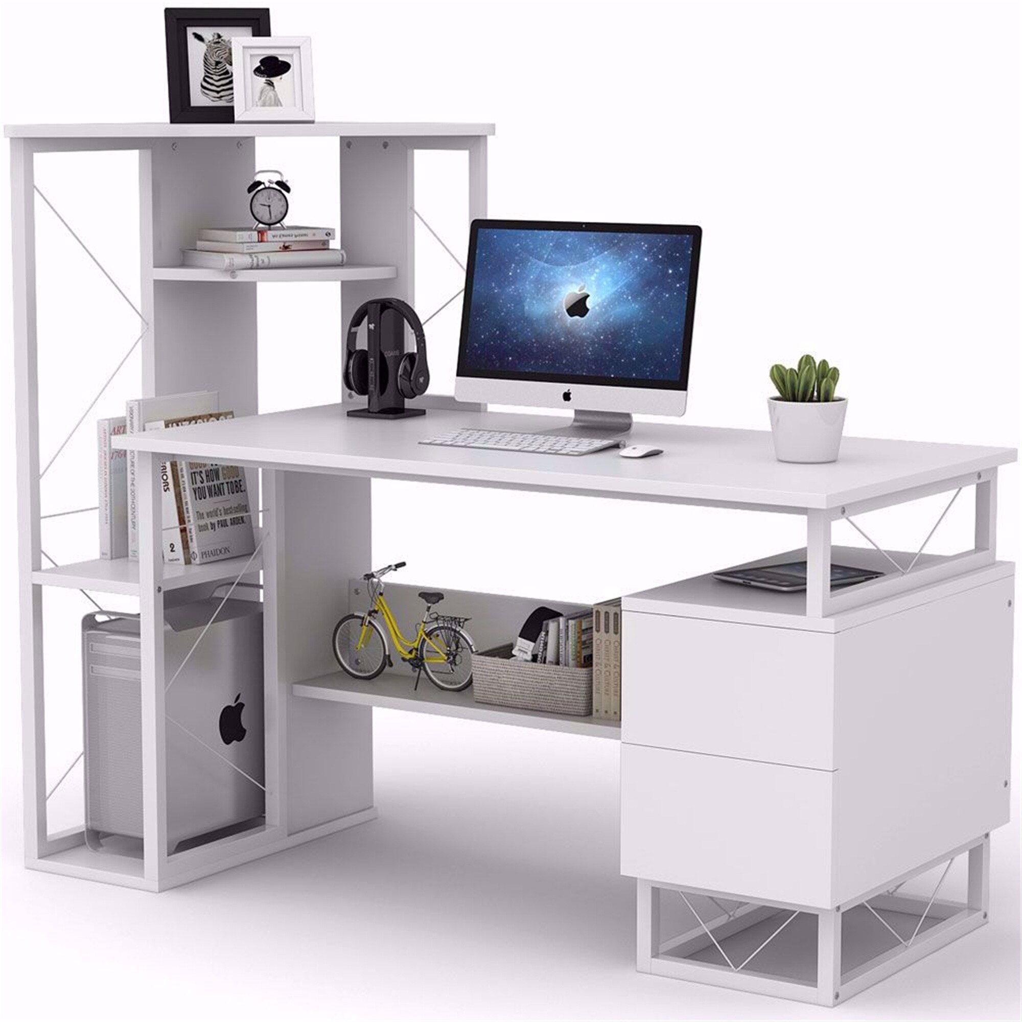 Corner tower desk store