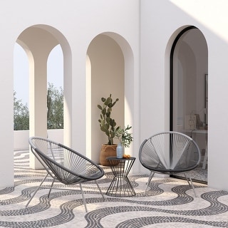 GDFStudio - Outdoor Steel Lounge Chair Set with Ergonomic Design(Set of ...