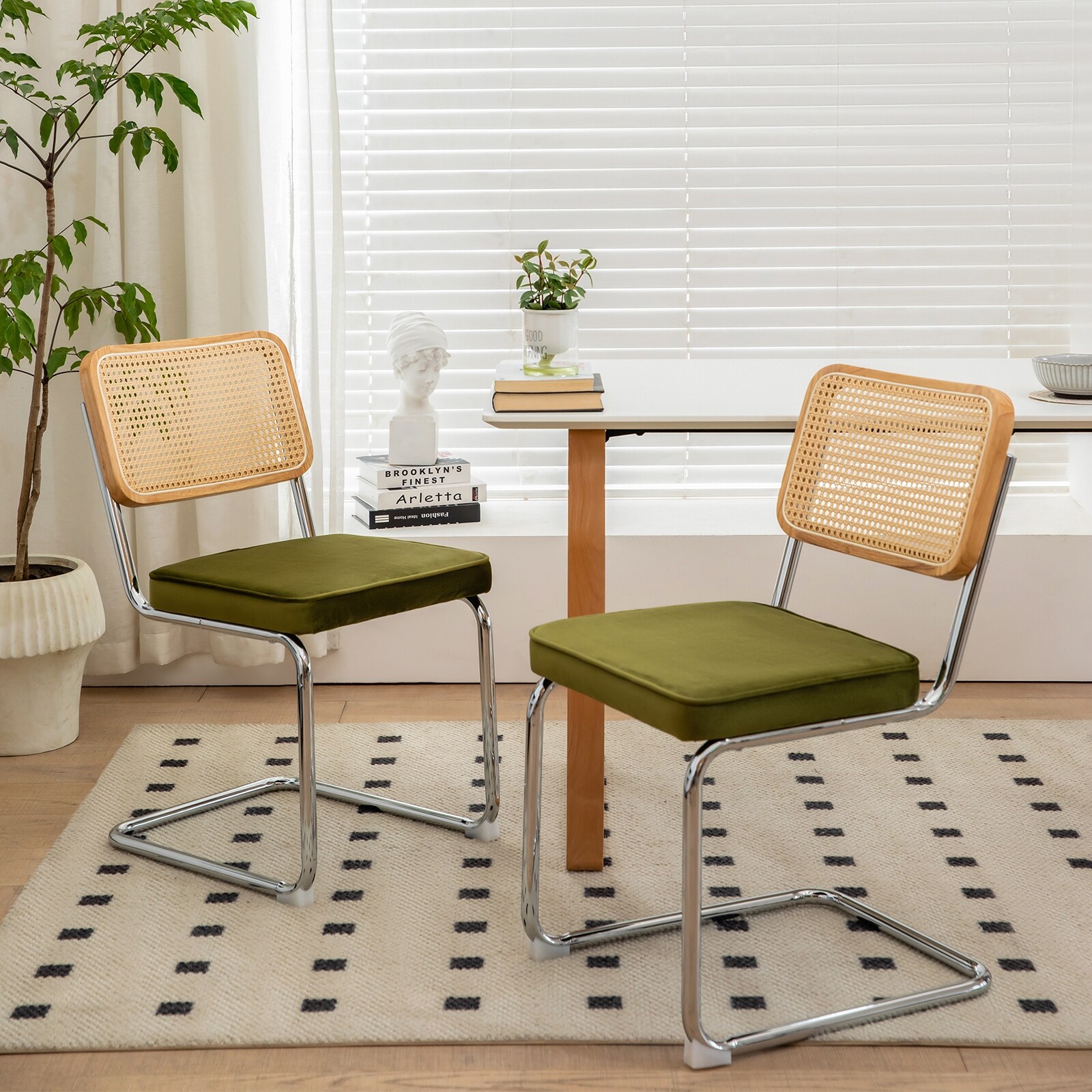 Velvet rattan chair store
