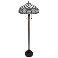 HomeRoots 62" Brown Two Light Traditional Shaped Floor Lamp With White ...