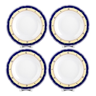 Blueberry Porcelain Deep Soup Plate Set of 4 - Bed Bath & Beyond - 37613426