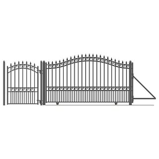 ALEKO London Style Steel Single Sliding Driveway Gate 12 ft with ...