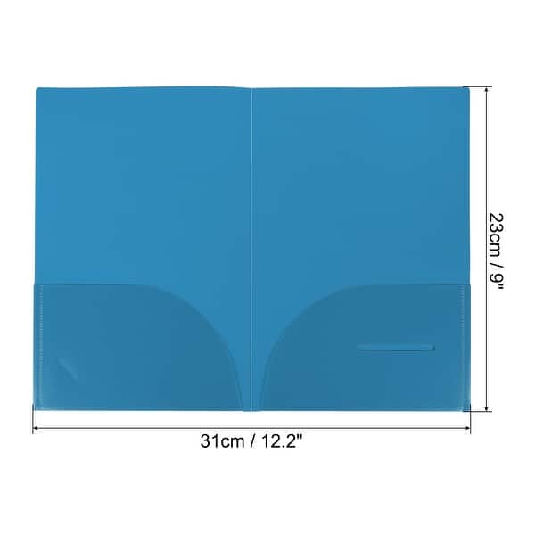 12pcs Plastic Folders w Pockets Letter Files Portfolio Storage Folder ...