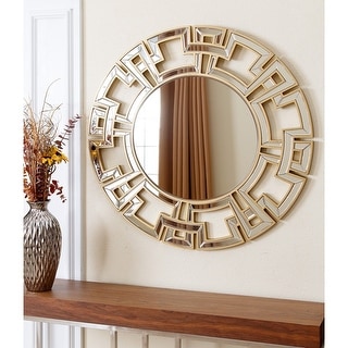 Abbyson Pierre Round Goldtone Wall Mirror - Bed Bath & Beyond - 7315968