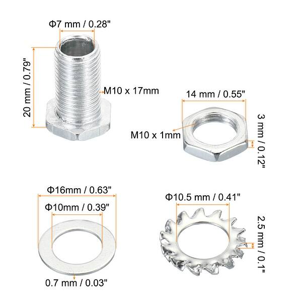 60pcs M10 Thread Hex Hollow Screw Bolts Hollow Bolt Lamp Fasteners ...