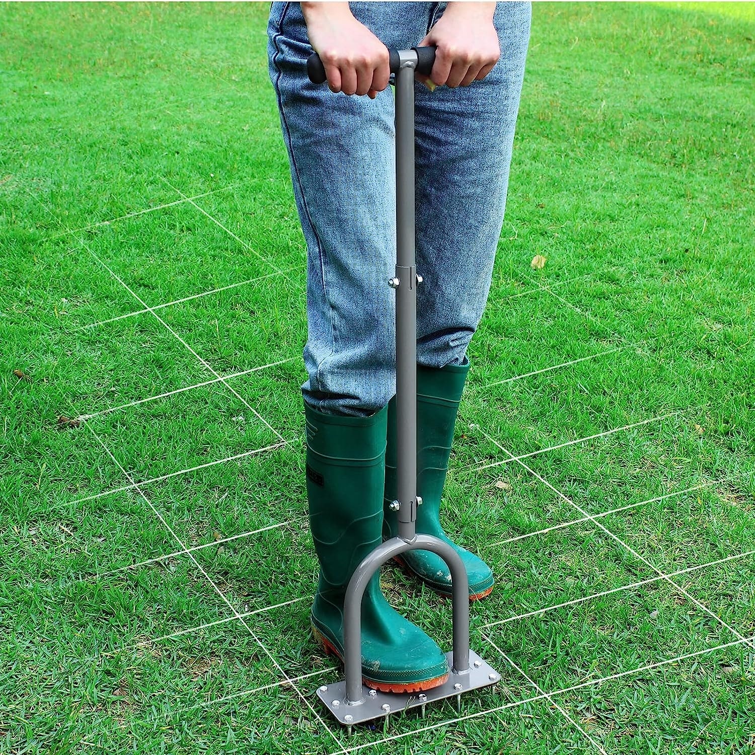 Manually aerate lawn store