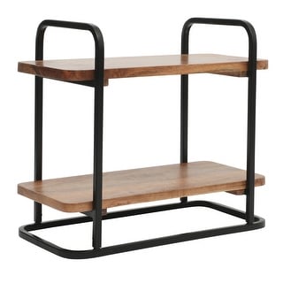 Gibson Home Gracious Dining 2-Tier Wooden Serving Tray with Metal Frame ...