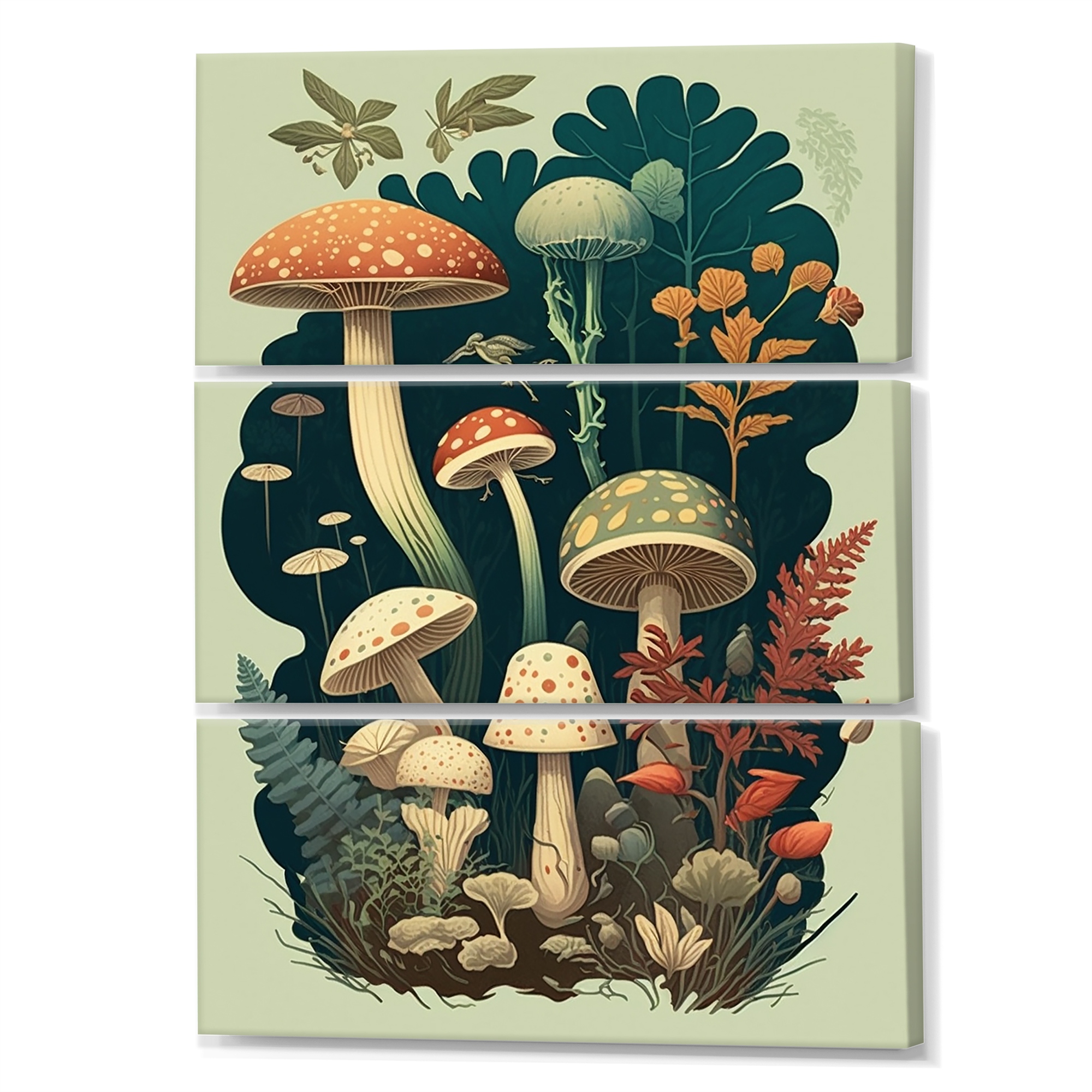 Designart Vintage Mushrooms Amanita Muscaria V Floral Mushrooms