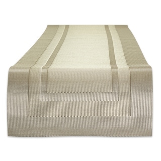 Woven Double Framed Table Runner - 72" - Champagne Gold - Bed Bath ...