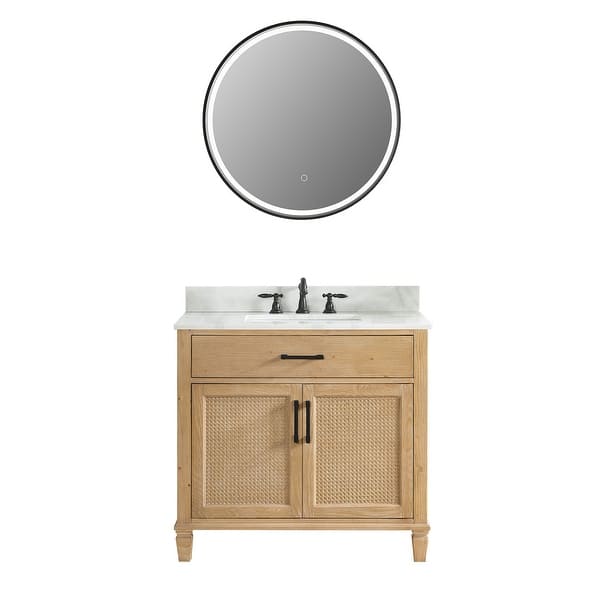 Altair Solana Bath Vanity with Calacatta White Quartz Stone Countertop ...