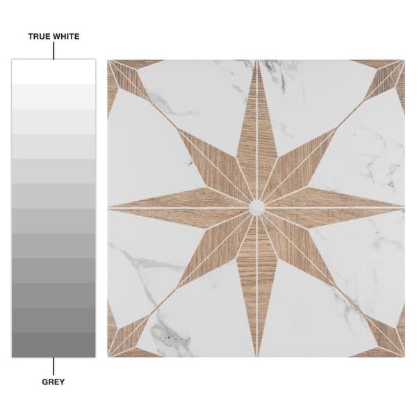 Merola Tile Llama Stella Loire Noce 9-3/4" x 9-3/4" Porcelain Floor and ...
