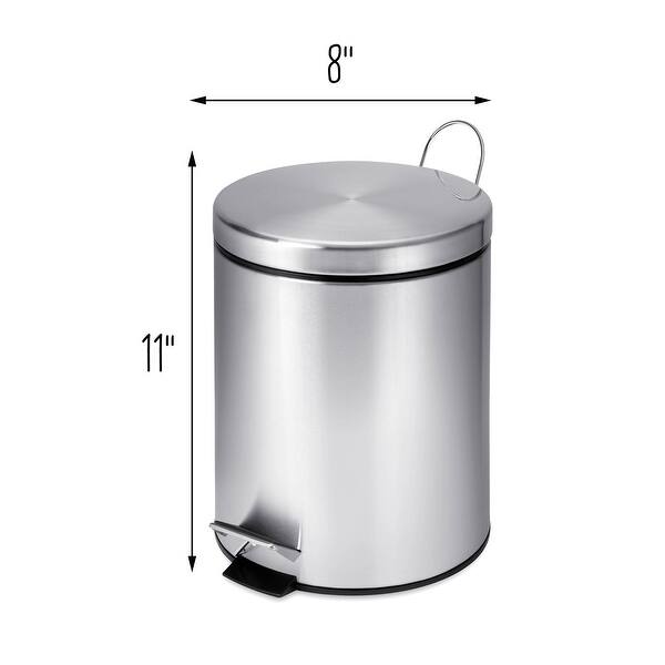 Honey-Can-Do 5-Liter Round Stainless Steel Step Trash Can - Bed Bath ...
