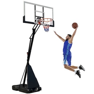 60-Inch Portable Basketball Hoop System with 8-10 ft. Height Adjustable ...