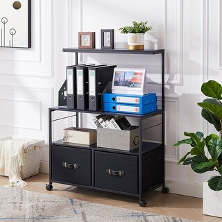 VECELO Large Mobile Elevated File Cabinet with 2 Drawer - Bed Bath ...