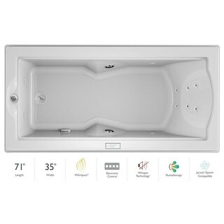 Jacuzzi 72" x 36" Fuzion Drop In Luxury Whirlpool Bathtub with 14 - Bed ...