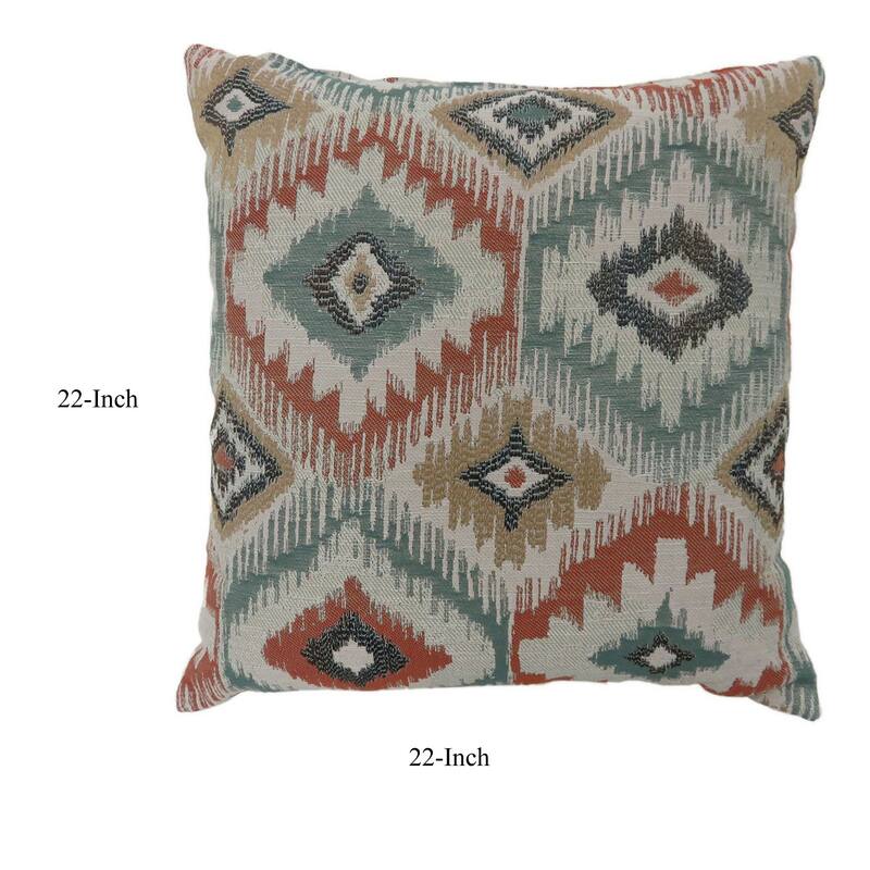 Contemporary Style Diamond Patterned Set of 2 Throw Pillows, Multicolor ...