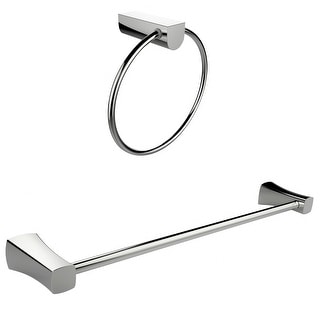 Chrome Plated Towel Ring With Single Rod Towel Rack Accessory Set - Bed ...