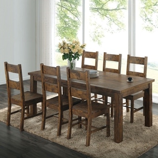 Coleman Rustic Golden Brown Rectangular Dining Set - Bed Bath & Beyond ...