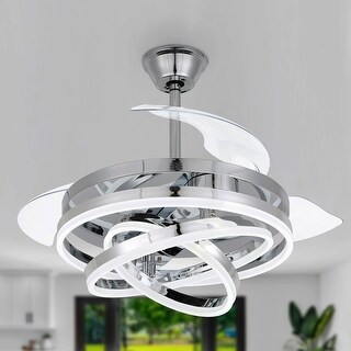 Oaks Aura 42in. LED DIY Shape Modern Ring Ceiling Fan With Lights, 6 ...