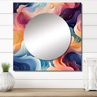 Designart "Blue & Purple Celestial Dreams Chevron Pattern I" Modern ...
