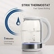 White Electric Glass Kettle 1.7L Hot Water Boiler with LED Light Kettle ...