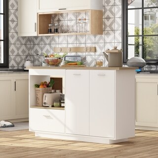 Kitchen Island Side Storage Cabinet Extendable Table Bar Cabinet - Bed ...