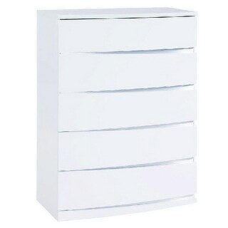 HomeRoots 32" Exquisite White High Gloss Chest - Bed Bath & Beyond ...