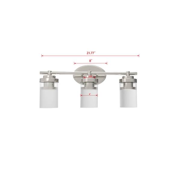 Defong 3-Light Vanity Light Fixture with Frosted Glass Shade - Silver ...