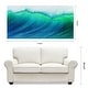 "Blue Wave" Frameless Free Floating Tempered Art Glass Wall Art - Bed ...