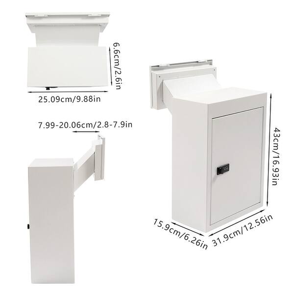 Through The Wall Drop Box Safe Mail Box with Combination Lock - Bed ...