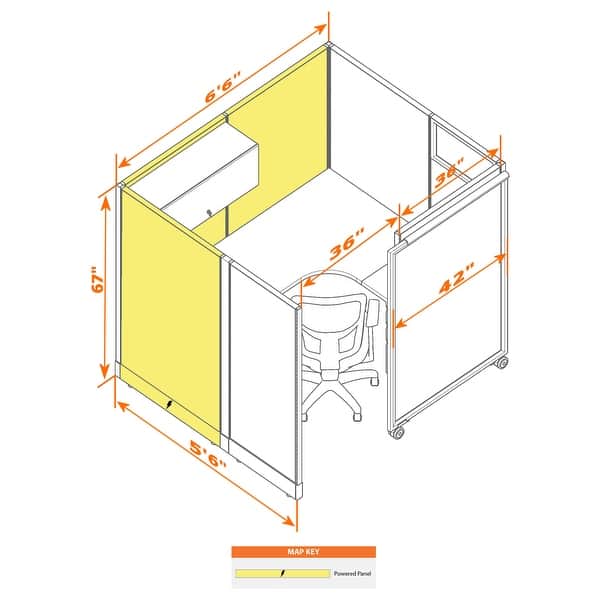 Cubicle with Sliding Door 67H Single - Bed Bath & Beyond - 34508391