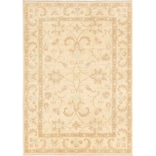 ECARPETGALLERY Hand-knotted Peshawar Finest Cream Wool Rug - 5'0 x 7'0 ...