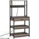 5-Tier Kitchen Bakers Rack with 4 Power & USB Outlets, Microwave Stand ...