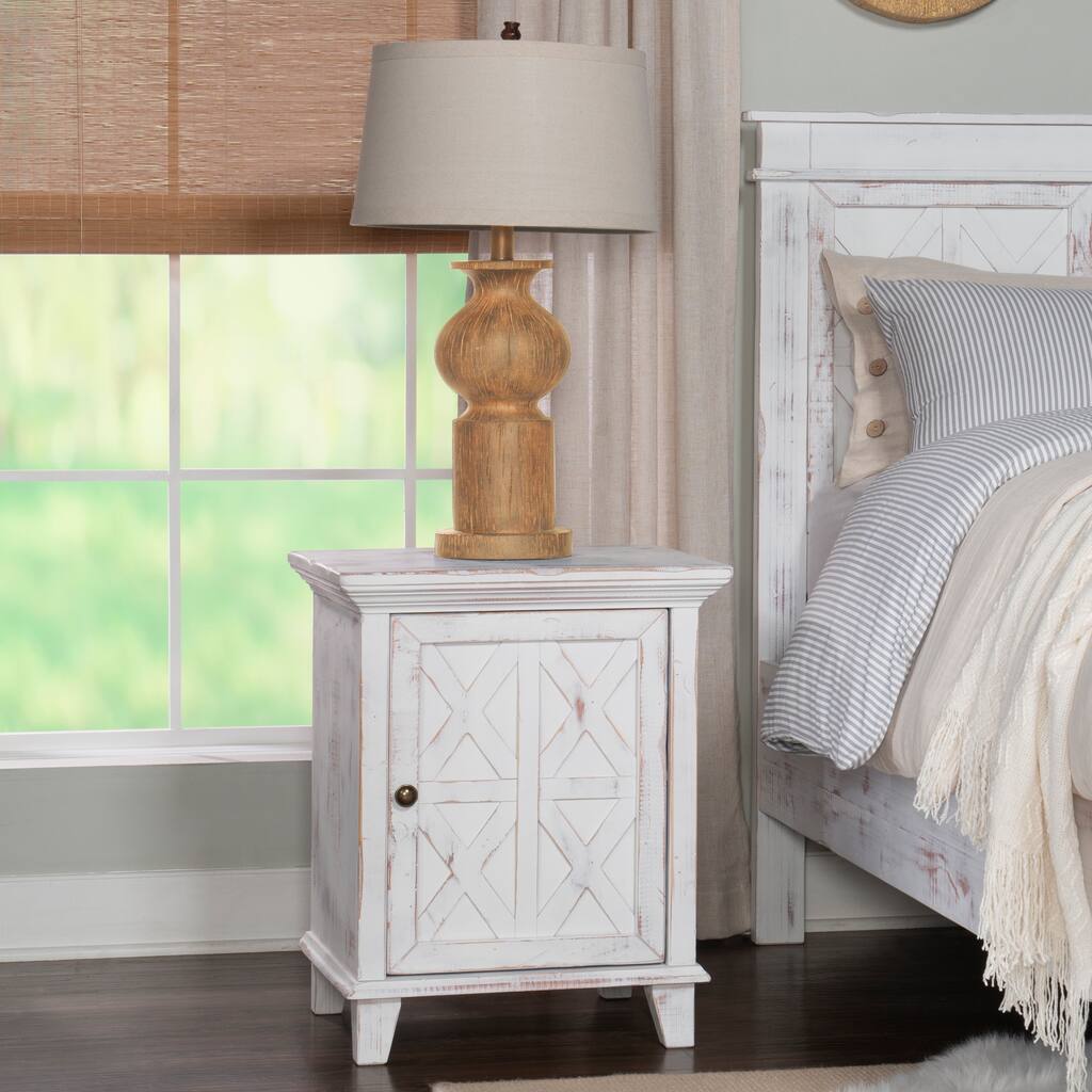 Georgia Rustic White Nightstand - Overstock - 31963990