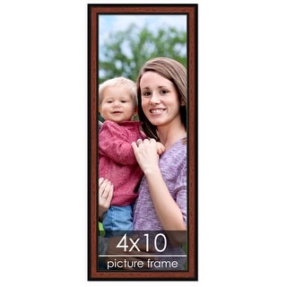 4x10 Traditional Walnut Complete Wood Picture Frame with UV Acrylic ...