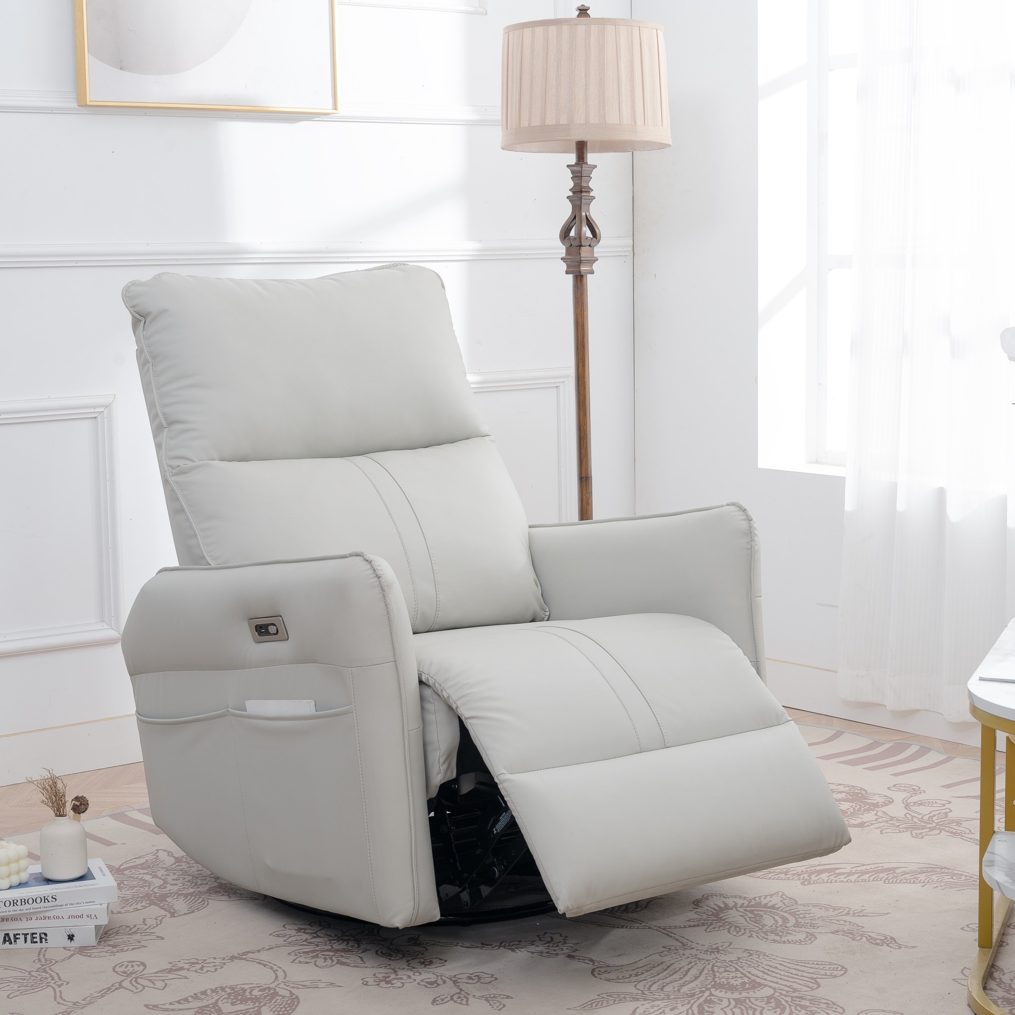 Rocker recliner with usb port store