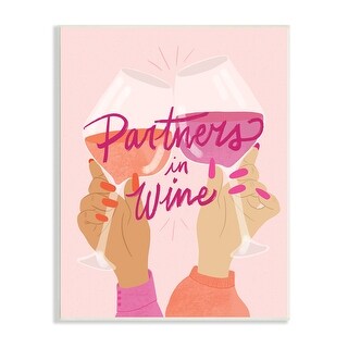 Stupell Wine Partners Text Glam Sassy Friends Calligraphy Wood Wall Art ...