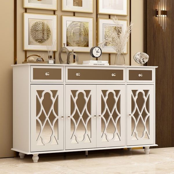 55 W Mirrored Credenza Sideboards Buffets Cabinet Bookcase Living Room On Sale Bed Bath Beyond 36497886