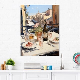 Designart "French Breakfast Retreat" Breakfast Wall Art White ...