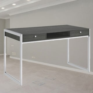 Sleek Writing Desk with Rich Walnut Finish, Single Storage Drawer, and ...