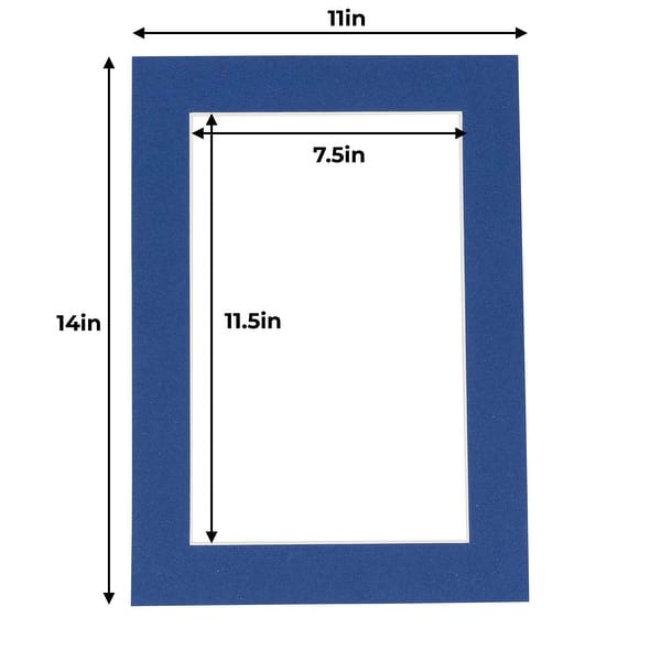 11x14 Mat for 8x12 Photo - Bottle Blue Matboard for Frames Measuring 11 ...