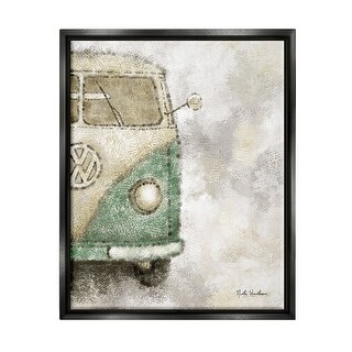 Stupell Abstract Vintage Minibus Framed Floater Canvas Wall Art Design ...